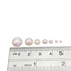 Chenkou Craft 3000PCS 1 Box White AB Round Flatback Imitation Half Pearls Bead Loose Beads Gem (White AB Half Ball)