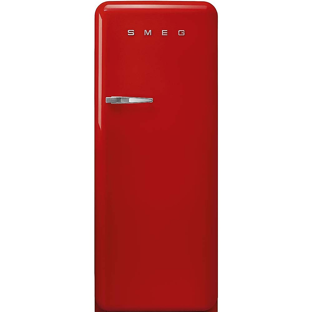 Smeg FAB28 50's Retro Style Aesthetic Top Freezer Refrigerator with 9.92 Cu Total Capacity, Multiflow Cooling System, Adjustable Glass Shelves 24-Inches, Red Right Hand Hinge