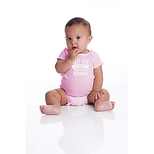 I Get My Awesomeness From My Grandpa - Funny Baby Essentials Bodysuit - Newborn Baby Boy Clothes (6 Months, Pink)