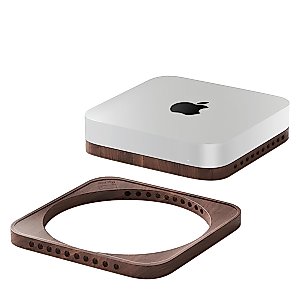 HEWYIOS Black Walnut Desktop Stand is Suitable for Mac Mini and Mac Studio, and The Heat Dissipation and dust Proof Base is Suitable for M1 M2 Host Accessories (Second Generation Upgrade Anti Slip)