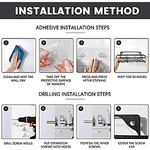 EARTHALL Shower Caddy 2 Pack, Bathroom Shower Organizer Hanging, Black Shower Caddy Suction Cup, Floating Shower Shelf for Inside Shower, Shower Storage Holder for RV/Bathroom