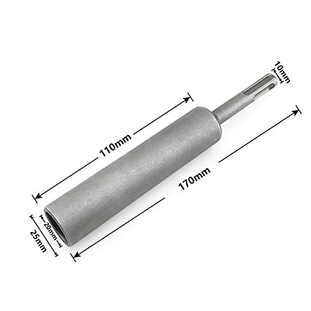 SPKLINE SDS-Plus Ground Rod Driver for 5/8 Inch and 3/4 Inch Ground Rods, 13/16"X 6-11/16"(20X170mm), 10mm Diameter Shank Fits Bosch Dewalt Milwaukee Hilti and Other SDS-Plus Rotary Hammer Drills