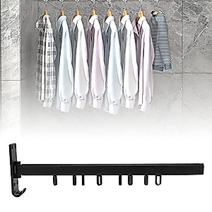 Natudeco Clothes Drying Rack Wall Mounted Clothes Rack Space Saving Dryer Rack Retractable Laundry Drying Rack for Outdoor Balcony Laundry Bathroom