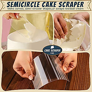 Teenitor Cake Scraper Cake Smoother, 7 Pcs Dough Scraper Bowl Scraper Cutters Cake Icing Scraper Smoother Tool Set for Bread Dough Cake Fondant Icing