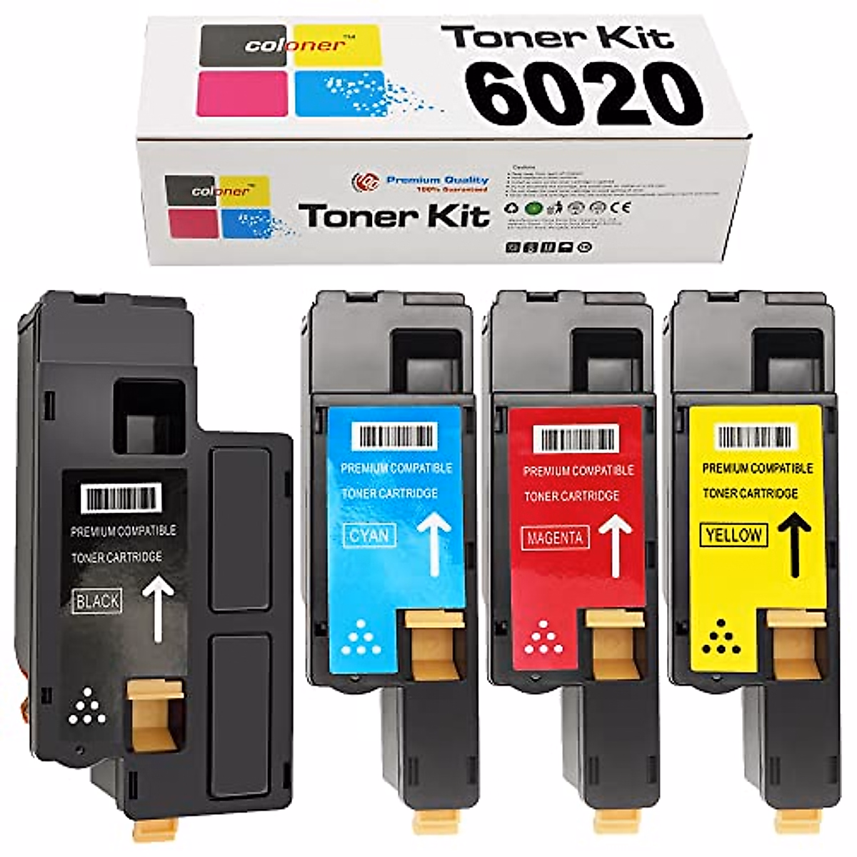 6020 Toner Cartridge Remanufactured Replacement for Xerox Phaser 6022 6020 Xerox WorkCentre 6025 6027 High Page Yield for 106R02759 Black 106R02757 Magenta 106R02756 Cyan 106R02758 Yellow 4 Pack