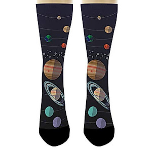 Galaxy Gifts Planet Sock Space Related Gifts for Astronomers Space Socks 1-Pair Novelty Crew Socks