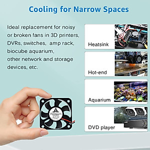 GDSTIME 50mm Fan, 50mm x 50mm x 10mm 12V DC Brushless Cooling Fan