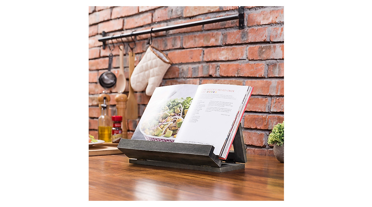 MyGift Vintage Gray Wood Cookbook Stand - Perfect Holder