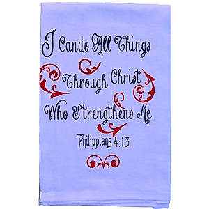 Cotton Kitchen Flour Sack Dish Towels w/Religious Quotes 5 pcs