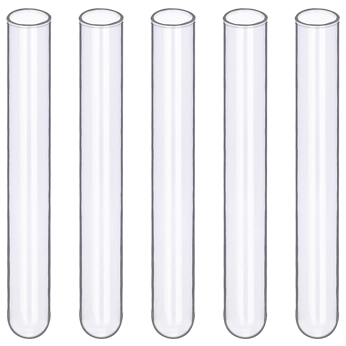 FunChem Glass Test Tubes, Pack of 20 Sturdy Round Bottom Clear Test Lab Tubes, 20 mm O.D. X 150 mm Length YQ-TestTube-ALL 20 O.D. x 150 mm Length