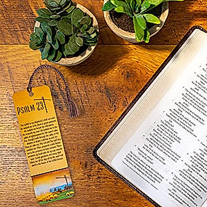 Psalm 23 Cross Sheep Golden Pasture Cardstock Tassel Bookmarks, Pack of 12