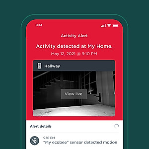 ecobee SmartCamera – Indoor WiFi Security Camera, Smart Home Security System, 1080p HD 180 Degree FOV, Night Vision, 2-Way Audio, Works with Apple HomeKit, Alexa Built In