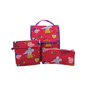 Peppa Pig Girls 5 piece Backpack and Lunch Bag School Set (One Size, Pink/Purple)