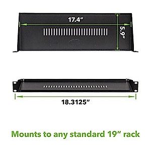 NavePoint Cantilever Server Shelf Vented Shelves Rack Mount 19 Inch 1U Black 6 Inches (150mm) deep