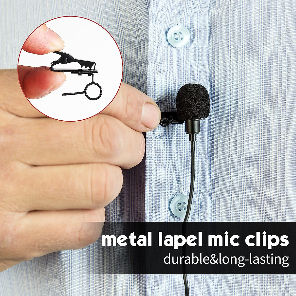 36 Pieces Lapel Mic Clips Sponge Cover Kit 18 Pieces Mental Lavalier Microphone Clip Plastic Lavalier Wire Clips 18 Pieces Foam Windscreen Cover Lapel Mic Windscreen Foam Covers for Interview Video