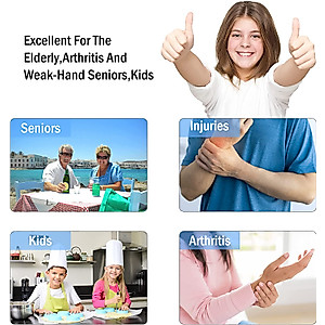 4-in-1 Can Opener & Jar Opener Tool - Perfect for Seniors with Arthritis, Arthritic Hands - Durable Kitchen Tools, Ideal Gift for Elderly Women - Bottle & Lid Opener, Hinged Gripper for Opening Jars