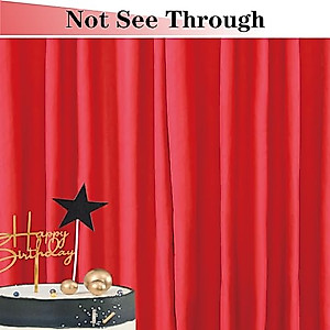 10x10FT Red Backdrop Curtains for Party, 2 Panels 5x10FT Thick Polyester Backdrop Drapes, Wrinkle Resistant Photography Background Drapes for Wedding Birthday Home Decoration