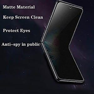 3 Pack Privacy Matte Screen Protector Compatible with Samsung Galaxy Z Flip 4 5G 2022,Anti-Peep 1PCS Outside Screen Protector+1PCS Inside Screen Protector+1PCS Side Protector Film For Z Flip 4 5G