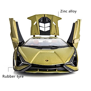 WAKAKAC Compatible for 1/18 Scale Sian Die-cast Model Car with Sound and Light Pull Back Collection Toy Car for Boys Adult(Army Green)