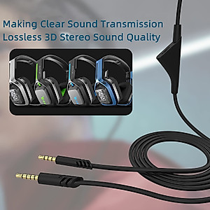 Koffmon 2.0M A40 Cords Replacement Astro A40TR Inline Volume Control Cable Compatible with Astro A40 A10 Gaming Headsets, Fit for Xbox one PS4 Controller