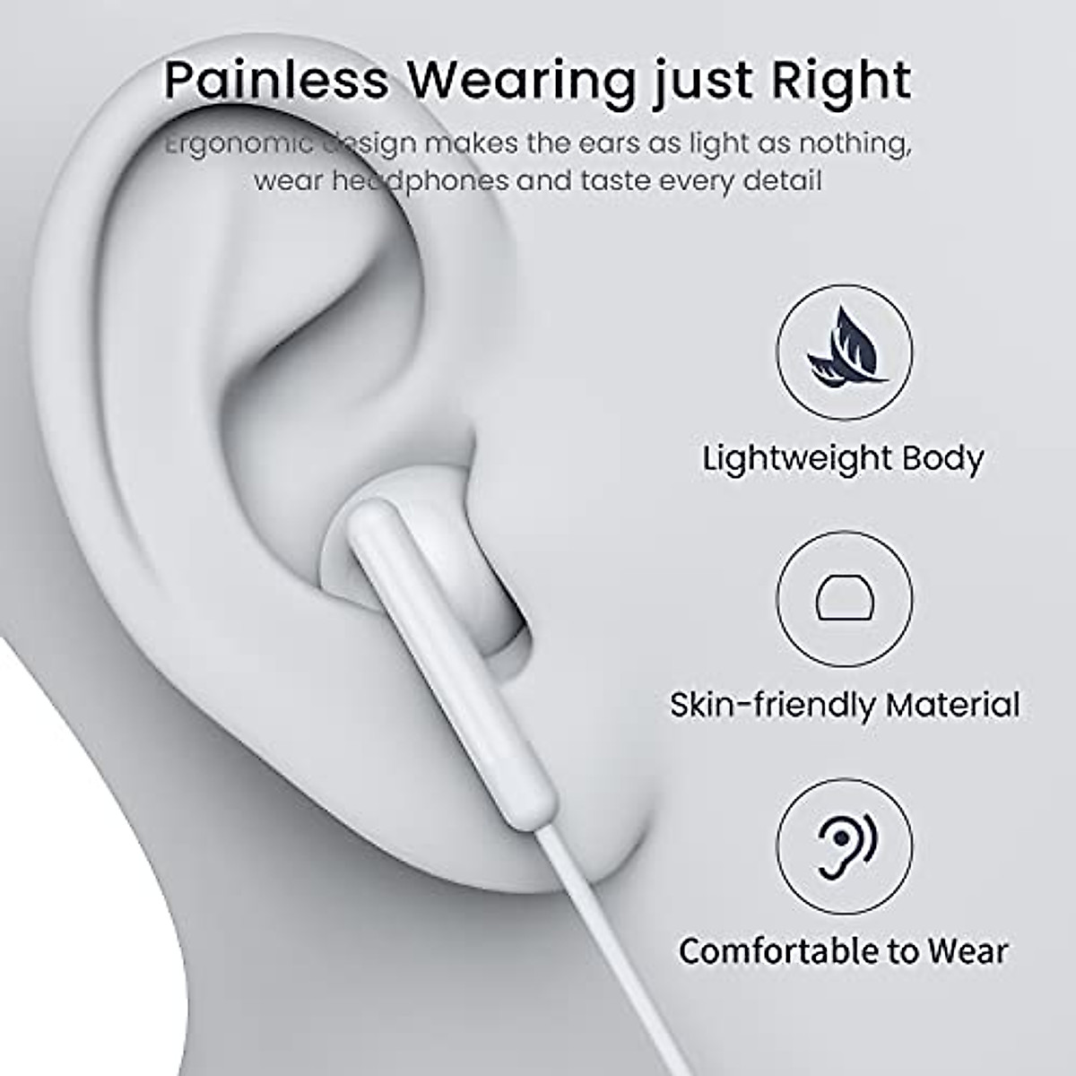 USB C Headphones, Type C Earphones HiFi Stereo in Ear Wired Earbuds USB C Earphones, Type C Headphones with Mic Compatible with Samsung Galaxy S21 Ultra S20 FE Note 10 Google Pixel 6 5 4XL Oneplus 9 8