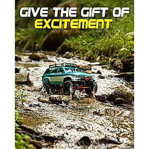 LAEGENDARY RC Crawler - 4x4 Offroad Crawler Remote Control Truck for Adults - RC Rock Crawler, Fast Speed, Electric, Hobby Grade Car - 1:10 Scale, Brushed, Blue - Green