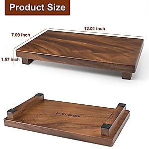 Wood Riser for Display Walnut Wood Pedestal Stand, Farmhouse Decor Soap Tray, Displays Your Plant Bottles Candles for Your Home Kitchen (Large, 12 x 7.1 x1.57Inch)