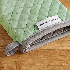 KitchenAid Asteroid Mini Oven Mitt, 5.5"x8", Pistachio 2 Count