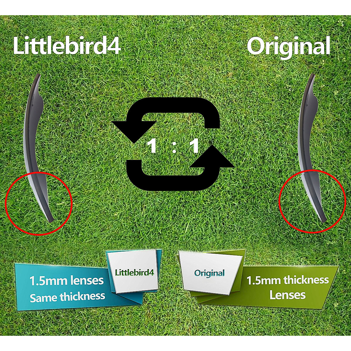 Littlebird4 1.5mm Black Polarized Replacement Lenses for Oakley Oil Rig Sunglasses