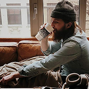 Beautyflier 8pcs Anti-Slip Neoprene 2.5mm Thick Collapsible Heat Resistant Coffee Cup Insulated Sleeve for Coffee/Tea/Cold Drinks (Geometric gradient)