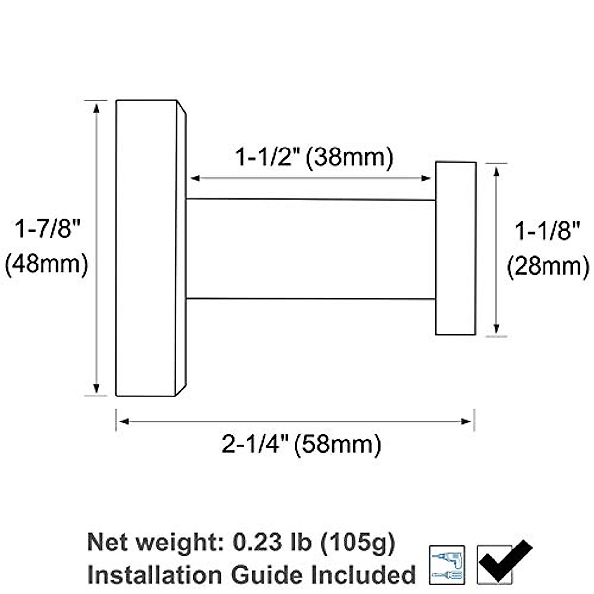 APLusee Matte Black Robe Towel Hook, Stainless Steel Modern Coat Hook, Utility Shower Towel Hanger for Bathroom Kitchen Home Storage