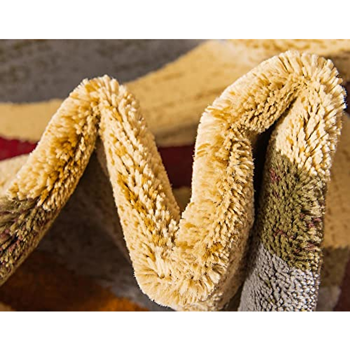 Unique Loom Barista Collection Modern, Abstract, Geometric, Circles, Bohemian, Rustic, Warm Colors Area Rug, 4' 0" x 4' 0", Beige/Brown