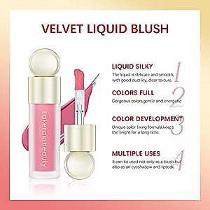 Liquid Blush, Soft Cream Liquid Blush for Cheeks, Light Weight,Long Lasting, Smudge Proof, Natural-Looking, Dewy Finish, For Natural-looking Flush & Everyday Wear (01#)