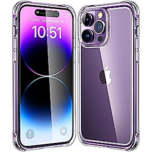Mkeke for iPhone 14 Pro Case Clear, [Military Grade Protection] [Not Yellowing] Shockproof Phone Case for Apple iPhone 14 Pro 2022