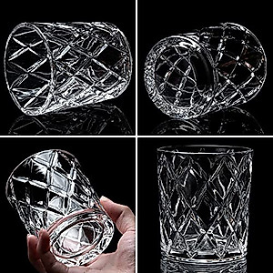Lighten Life Whiskey Decanter Set,Italian Style Decanter Set with 4 Glasses in Gift Box,Crystal Bourbon Decanter Set for Scotch,Liquor,Whiskey Decanter Set for Men and Women