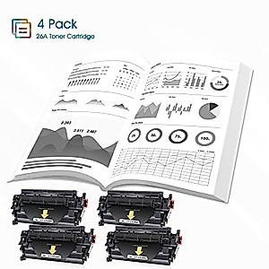 Cool Toner Compatible Toner Cartridge Replacement for HP 26A CF226A 26X CF226X Pro MFP M426fdw M402n M402dn M402dw M426fdn M426dw M402 M402d 402n M426 Printer Toner Ink (Black, 4-Pack)