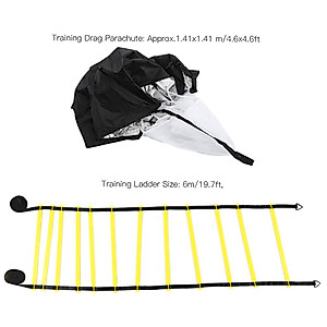 Training Set - Football Ladder Disc Cones Parachute Jump Rope - Athletic Performance with Complete and Training Kit-size1
