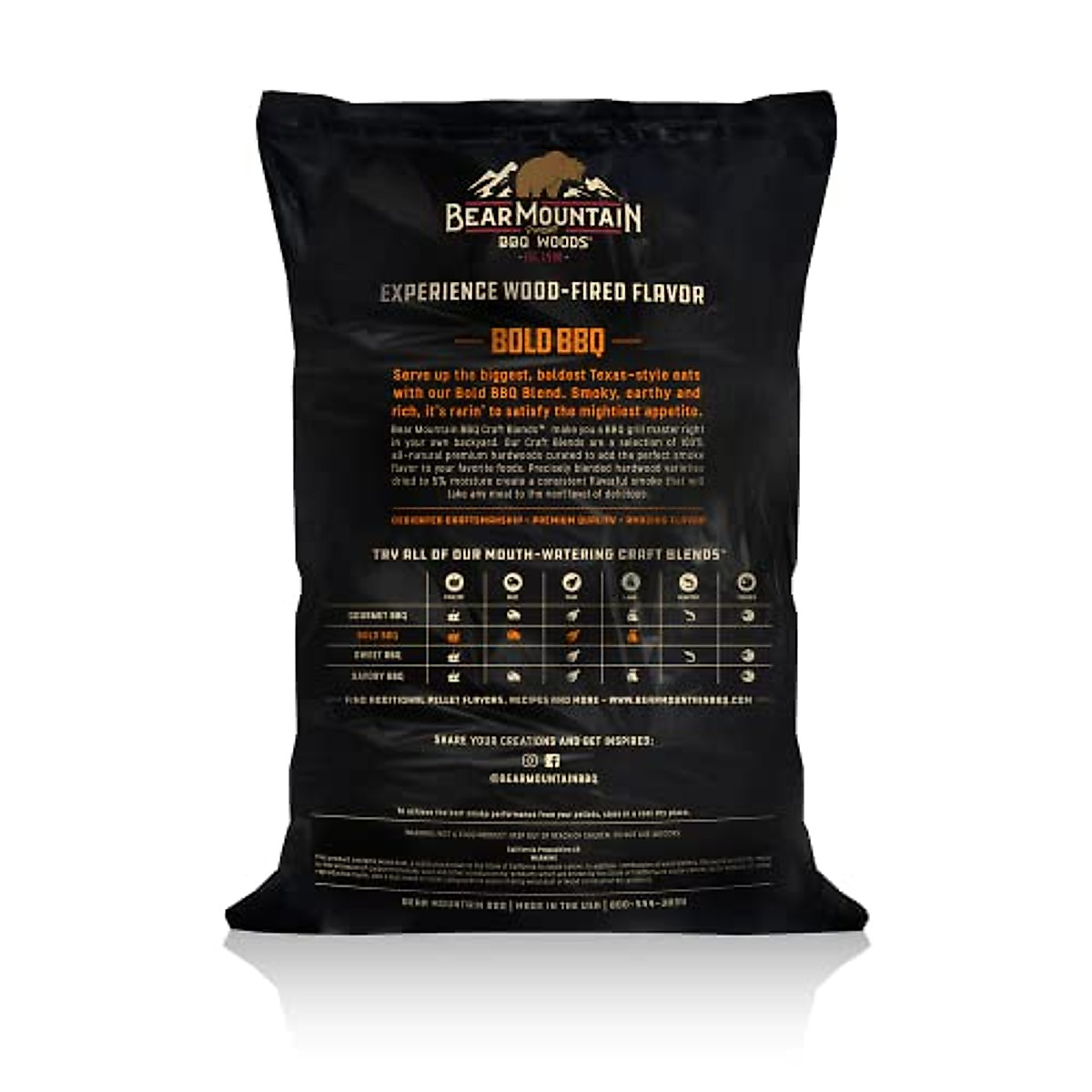 BEAR MOUNTAIN Premium BBQ WOODS Craft Blend Bold BBQ, 20 Pound Bag