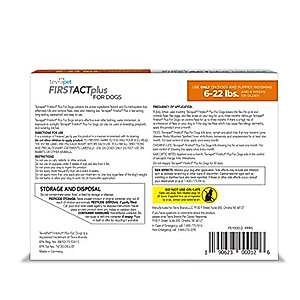TevraPet FirstAct Plus Flea and Tick Prevention for Small Dogs 6-22 lbs, 3 Monthly Doses, Topical Drops