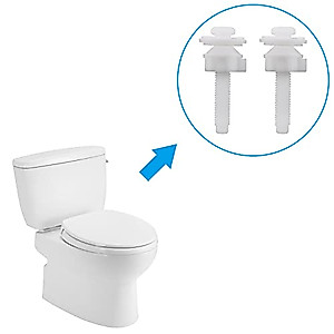 JianLing 2Sets Toilet Seat Screws, Toilet Seat Replacement, Plastic Toilet Seat Hinge Bolt Screws with 28mm Gasket Bolts for Fixing the Top Toilet Seat Hinges