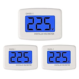 3pcs Voltage Test Monitor, Plug in Digital Volt Meter for RV, AC 80-300V Flat US Plug LCD Display Voltmeter 110V 220V Voltage Measuring Monitor Panel Power Line Volt Tester Gauge (3)