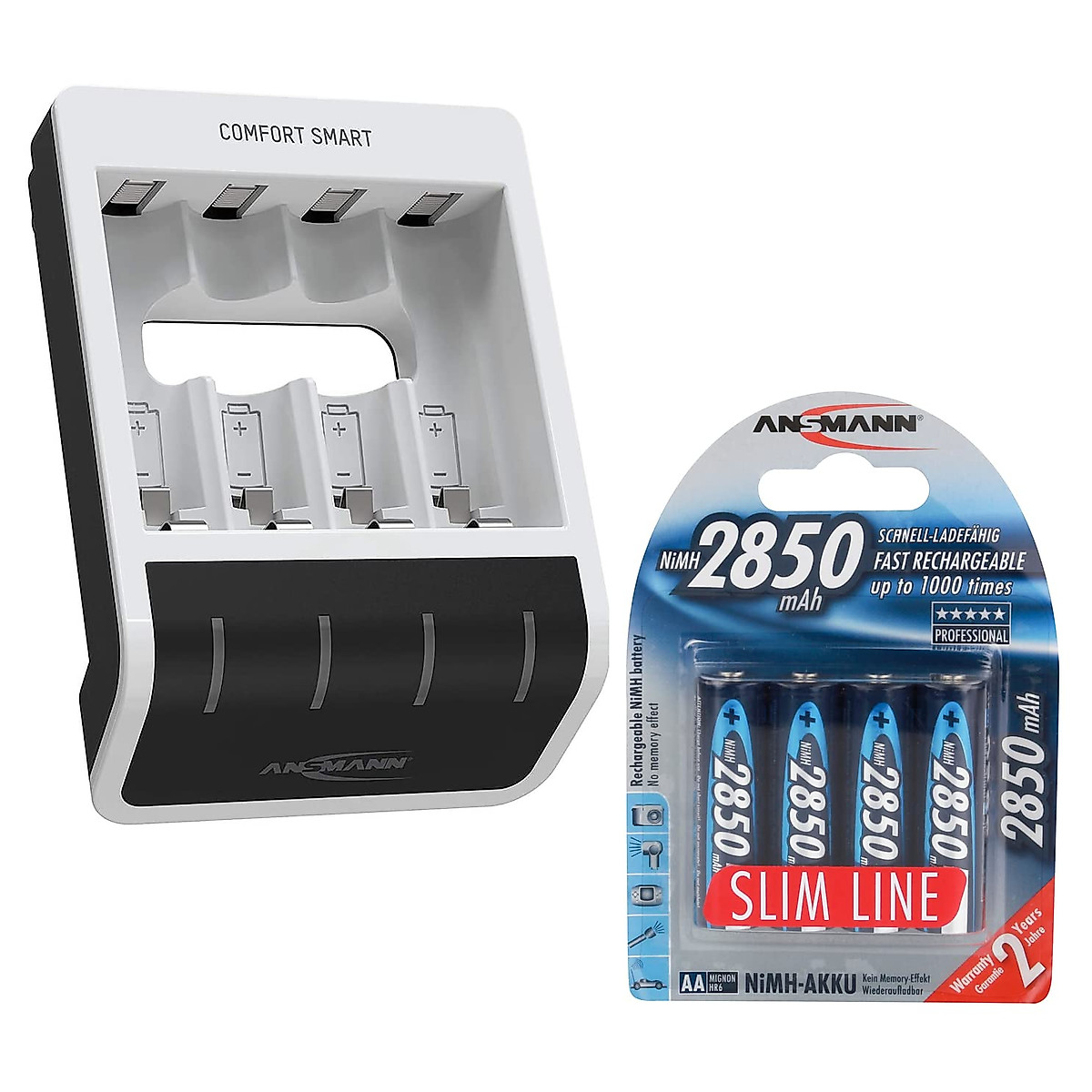 ANSMANN Battery Charger for 1-4 AA/AAA Batteries - with Perfect 7 Charging Technology & Repair ...