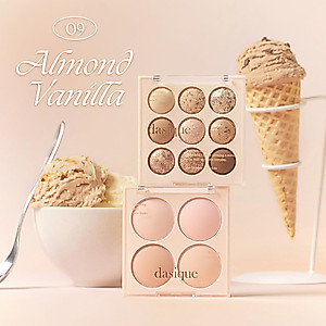 Dasique Blending Mood Cheek #09 Almond Vanilla | 4 Blendable Shades in Lightweight Smooth Powder | Vegan | Blush