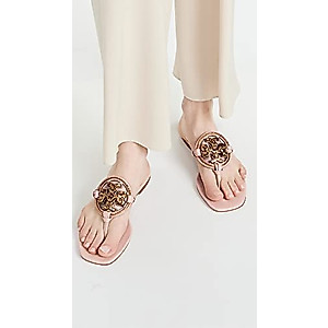Tory Burch Women's Jeweled Miller Sandals, Meadowsweet, Pink, 8 Medium US