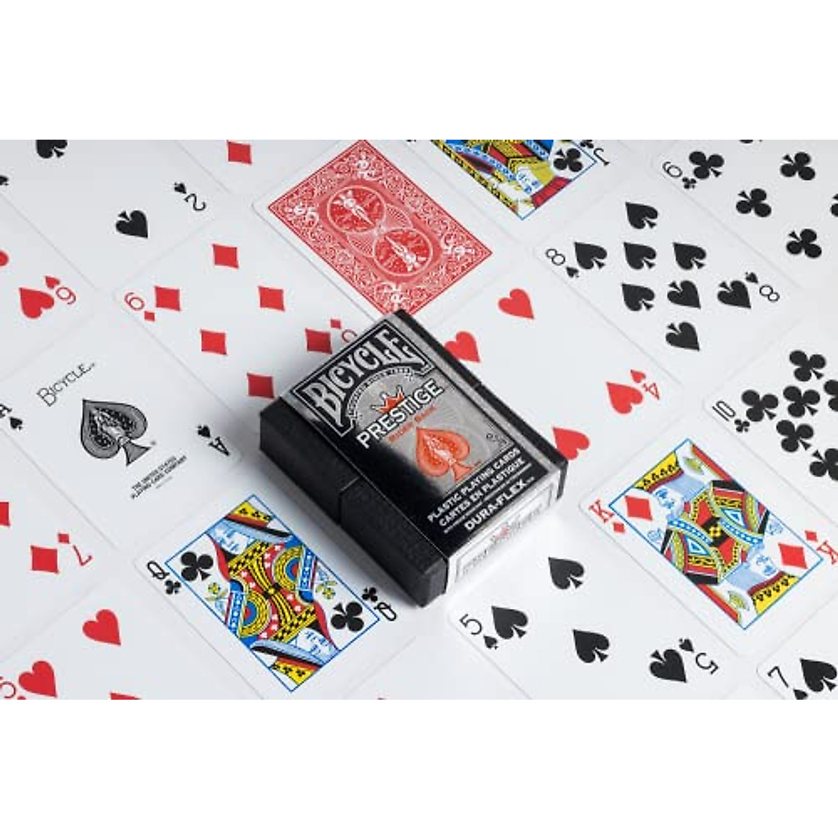 Bicycle Prestige Waterproof Plastic Playing Cards, Red & Blue (Colors May Vary)