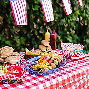 6 Pack Christmas Tablecloth Christmas Red Checkered Tablecloths Disposable Plastic Tablecloth for 8ft Long Rectangle Tables,108" X 54" Waterproof Covers for Christmas Party Decoration Supplies