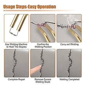 X AUTOHAUX 1200 Pcs Hot Staples Welder Stapler Repair Kit with Four Shapes and Six Specifications Stainless Steel Silver Tone