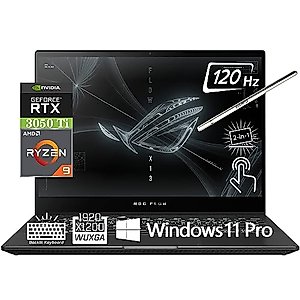 ASUS 2023 Newest ROG Flow 13.4" 2 in 1 Touch Light Thin Gaming Laptop, Ryzen 9 6900HS(> i9-11980HK, GeForce RTX 3050Ti, WUXGA (1920x1200) 120Hz, 16GB DDR5, 1TB PCIe SSD,Backlit KB, Win 11 Pro, Black