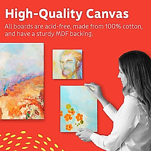 Artlicious Canvases for Painting - Pack of 12, 8 x 10 Inch Blank White Canvas Boards - 100% Cotton Art Panels for Oil, Acrylic & Watercolor Paint