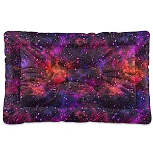 Coikll Galaxy Pet Bed Pad Soft Dog Bed Mat with Anti-Slip Bottom, Machine Washable Crate Pad Mattress for Dog Sleeping- 24 * 18inches